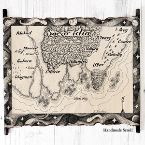 Map of Sacoridia on Handmade Scroll, Fantasy Map, Green Rider Map ...