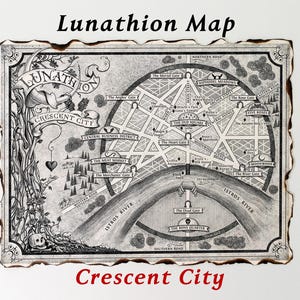 FREE SHIPPING - Crescent City Map, Lunathion Map on Handmade Scroll ...