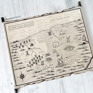 Map of Camp Half-blood on Handmade Scroll, Percy Jackson and the ...