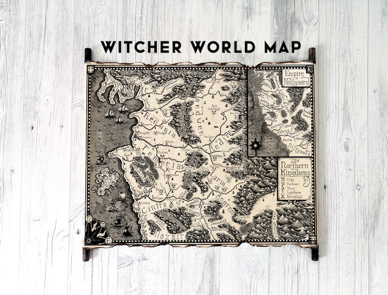 Witcher World Map Scroll – Northern Kingdoms & Nilfgaard Empire - Etsy