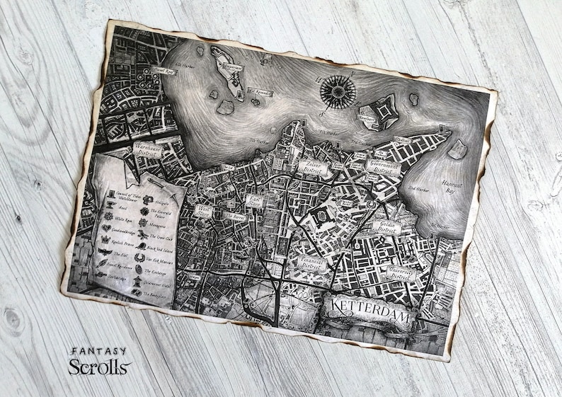Six of Crows Ketterdam Map the Grishaverse Map Crooked - Etsy Hong Kong