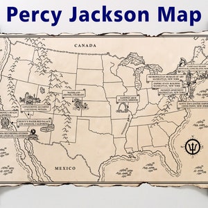 Lightning Thief Map, Percy Jackson USA Map, Percy Jackson and the ...