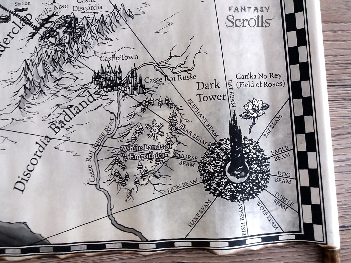End-world Map the Dark Tower Map the Gunslinger Map Mid - Etsy Ireland