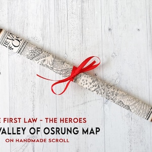 The Heroes Map on Handmade Scroll, the First Law Map, Fantasy Book Map ...