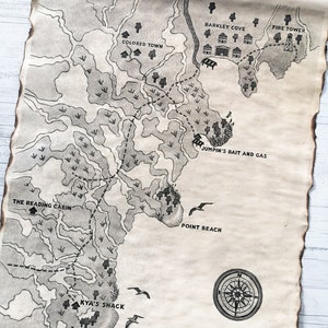 Where the Crawdads Sing Map, North Carolina Marshlands, Handmade Scroll ...