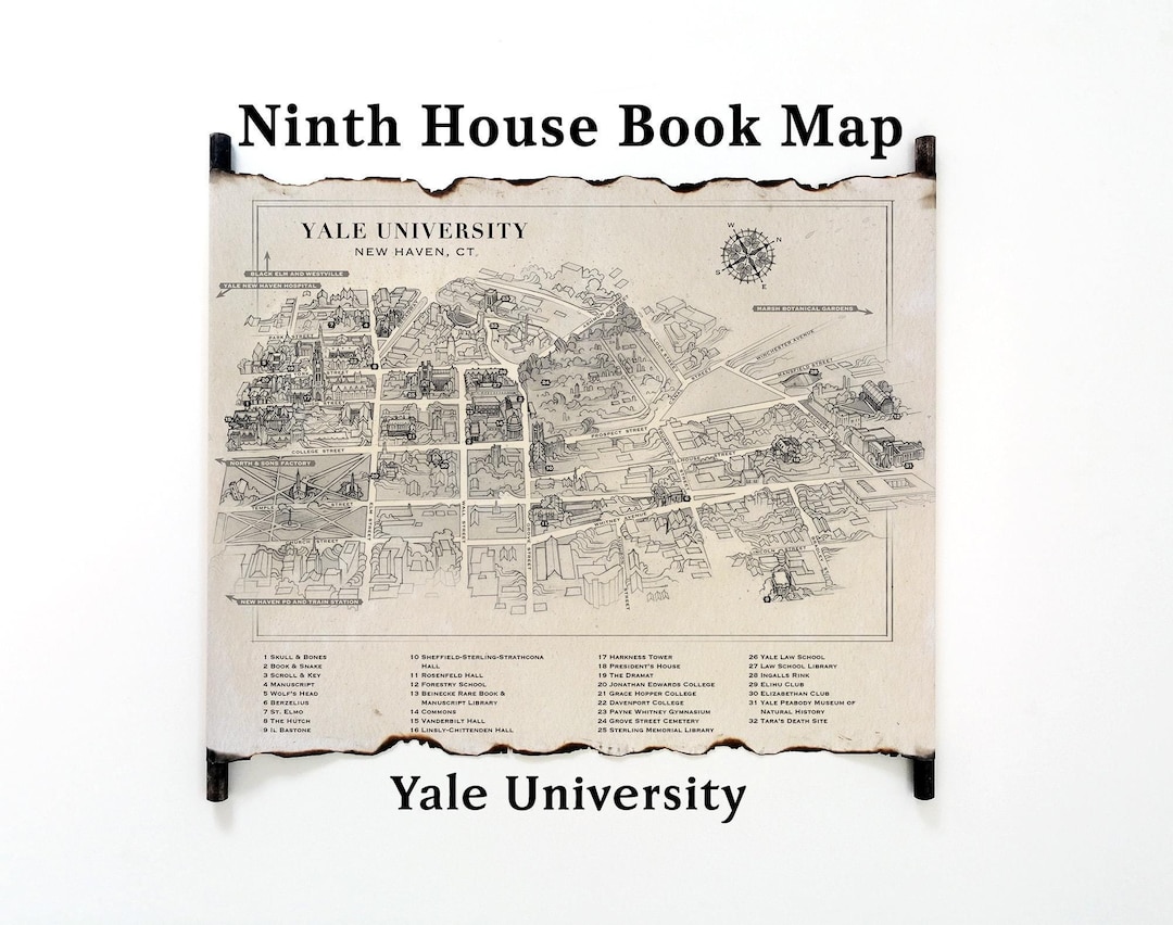 Ninth House Book Map, Yale University Map on Handmade Scroll, Alex ...