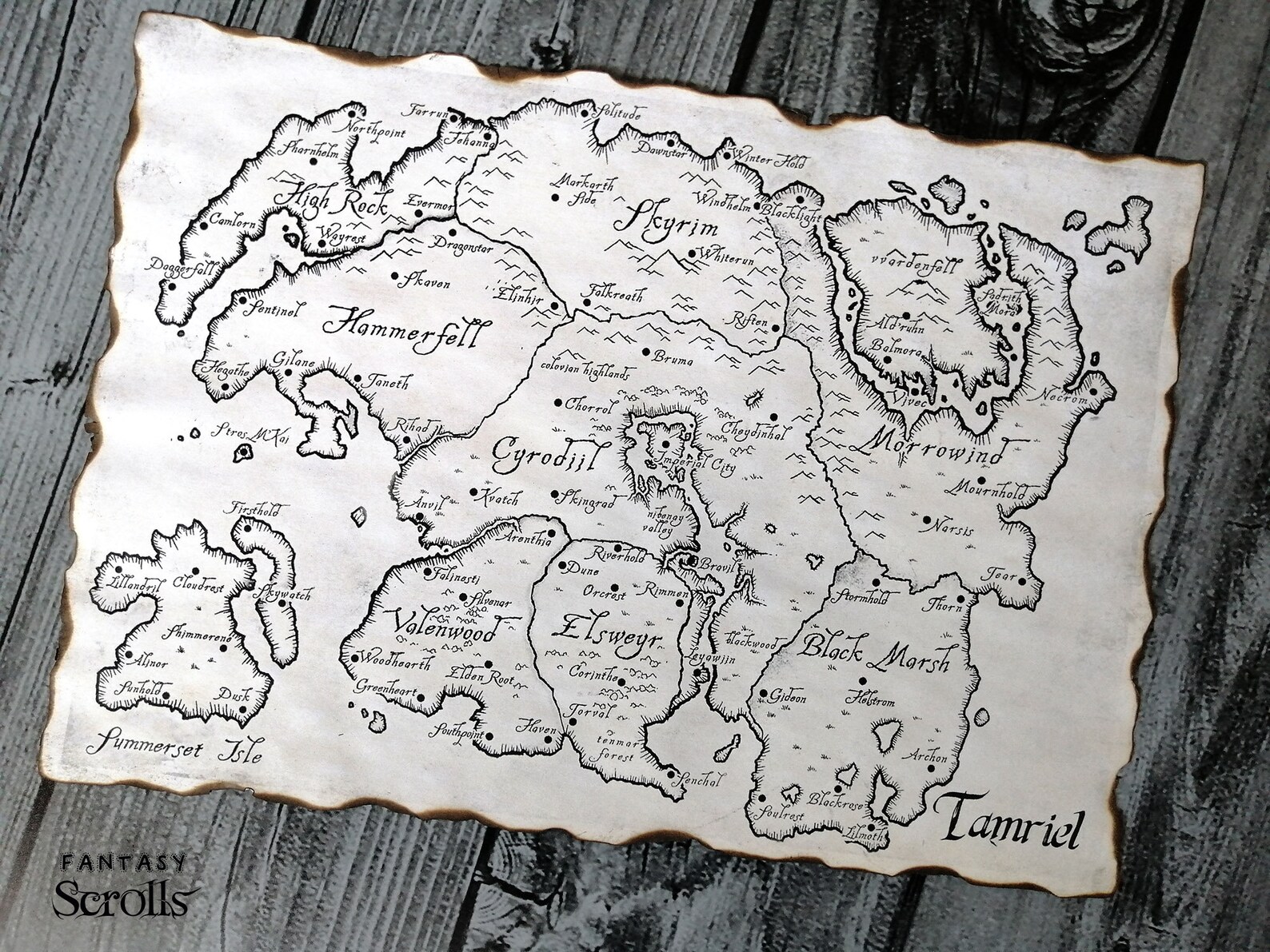 Map of Tamriel, the Elder Scrolls Map, Skyrim Map, TES Map, Cyrodiil ...
