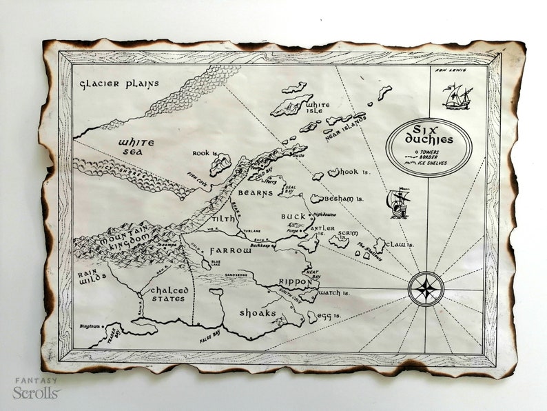 The Realm of the Elderlings the Six Duchies Map Robin - Etsy