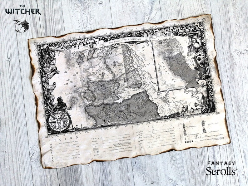 WITCHER the NORTHERN KINGDOMS Map the Northern Kingdoms - Etsy