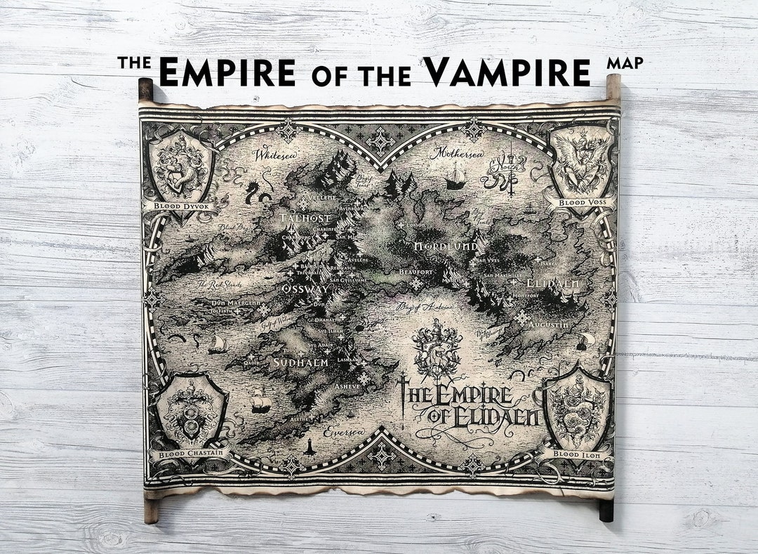 The Empire of the Vampire Map on Handmade Scroll, the Empire of Elidaen ...