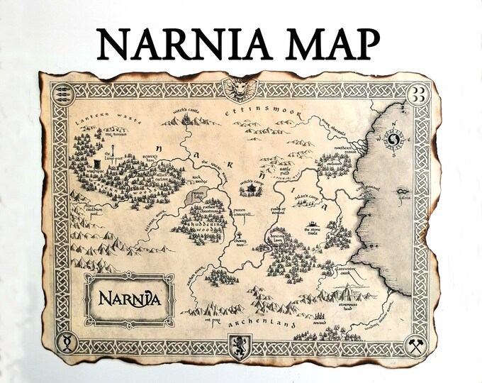 The Chronicles of Narnia Map the World of Narnia Map the - Etsy