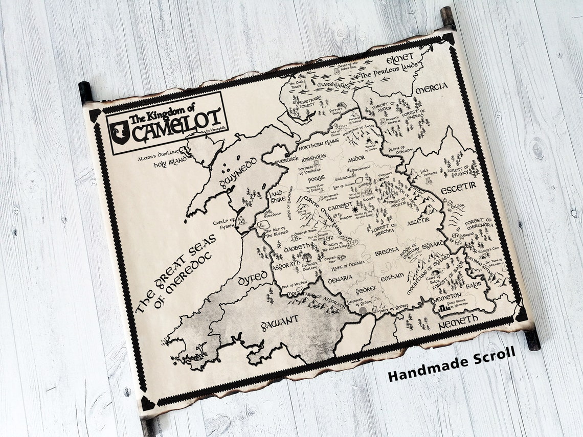 The Kingdom of Camelot Map, Merlin World, King Arthur Camelot Art ...