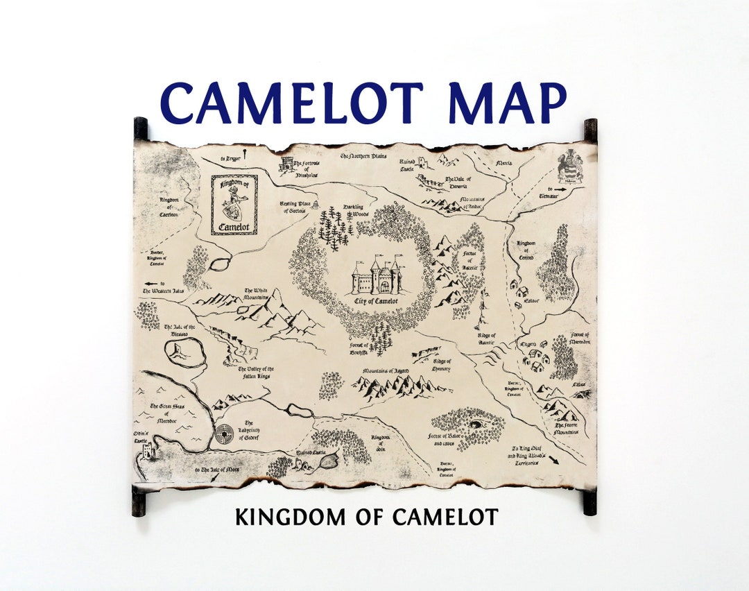 Camelot Map, Merlin Map, King Arthur Map, City of Camelot Map, Kingdom ...