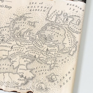 Seven Cities Map on Handmade Scroll, Malazan Empire, Book of the Fallen ...