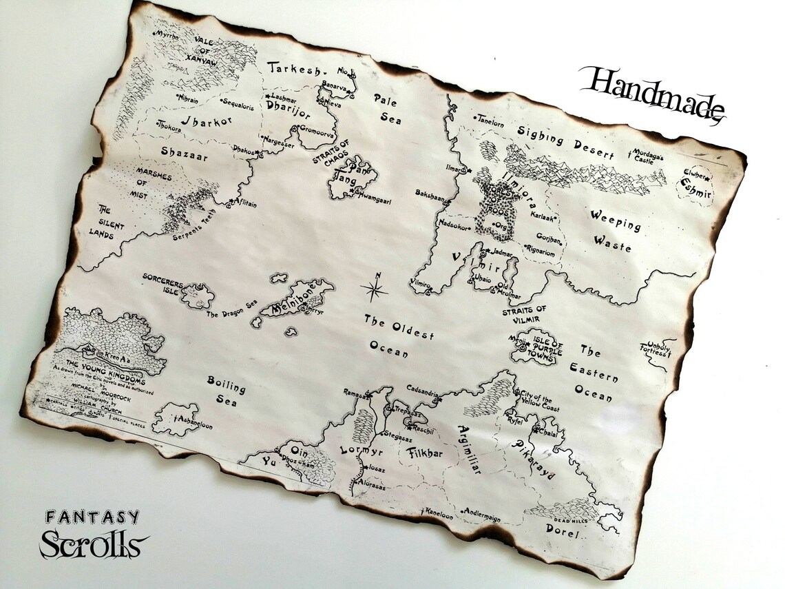 Elric's World Map the World of Melniboné and the Young - Etsy Australia