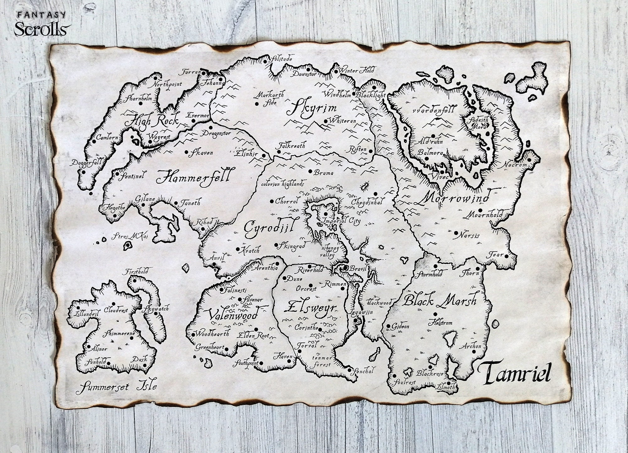 2 MAPS Tamriel and Skyrim Map 2 Elder Scrolls Map TES Map | Etsy