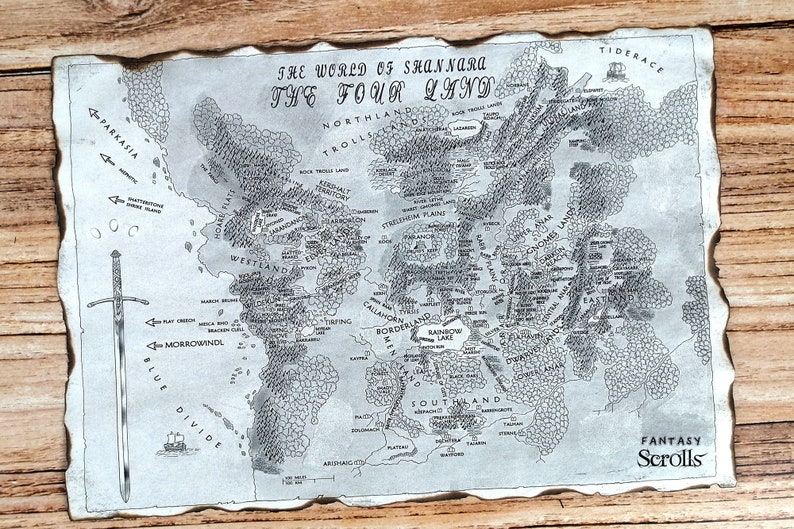 The Four Lands Shannara Map the Realm of Shannara Map the - Etsy