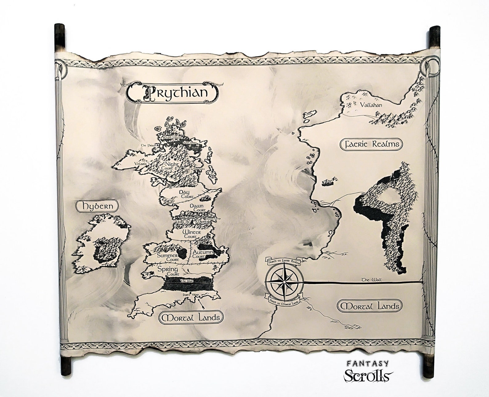 Map of Prythian ACOTAR Map Realm of Faeries Map A Court of | Etsy