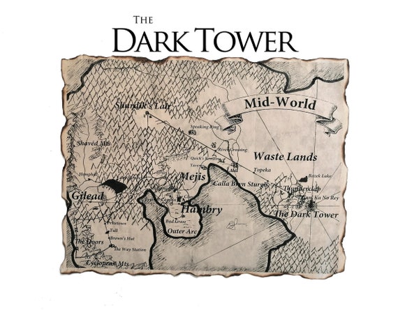 Mid-world Map the Dark Tower Map the Gunslinger Map | Etsy