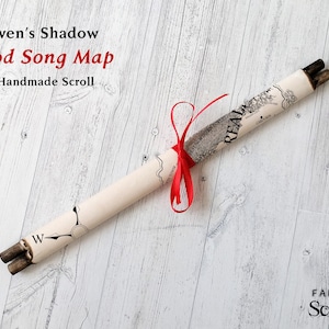 FREE SHIPPING - Raven’s Shadow Series Map on Handmade Scroll, Blood ...