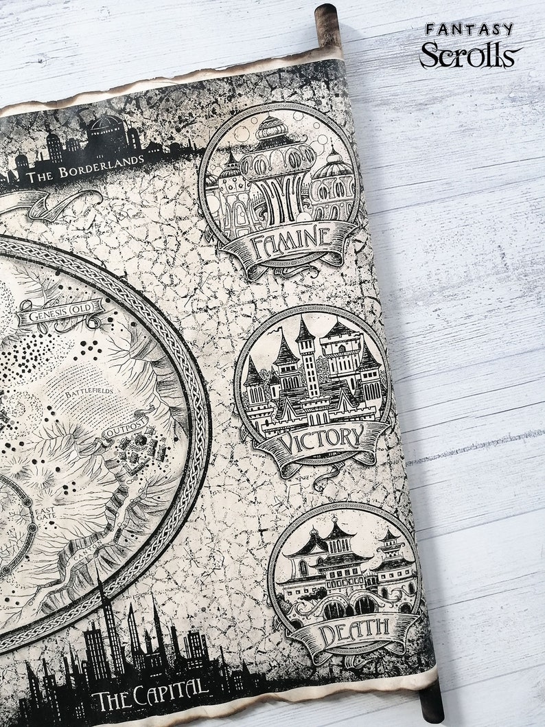 Handmade 'infinity Courts' Map Scroll, Fantasy Book Art - Etsy Canada