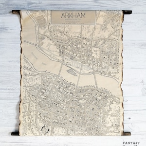 Arkham City Map, H. P. Lovecraft Country Massachusetts, Cthulhu Mythos ...