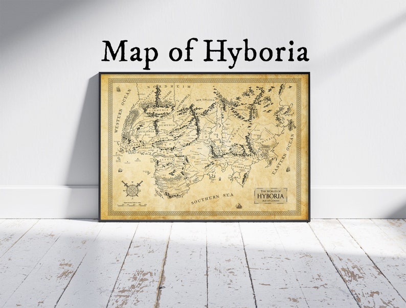 Hyboria Map Poster, Conan the Barbarian World, Thurian Continent - Etsy