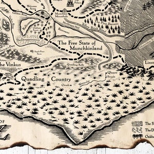 The Wicked Map, the Land of OZ Map, Wonderful Wizard of Oz Map, L ...