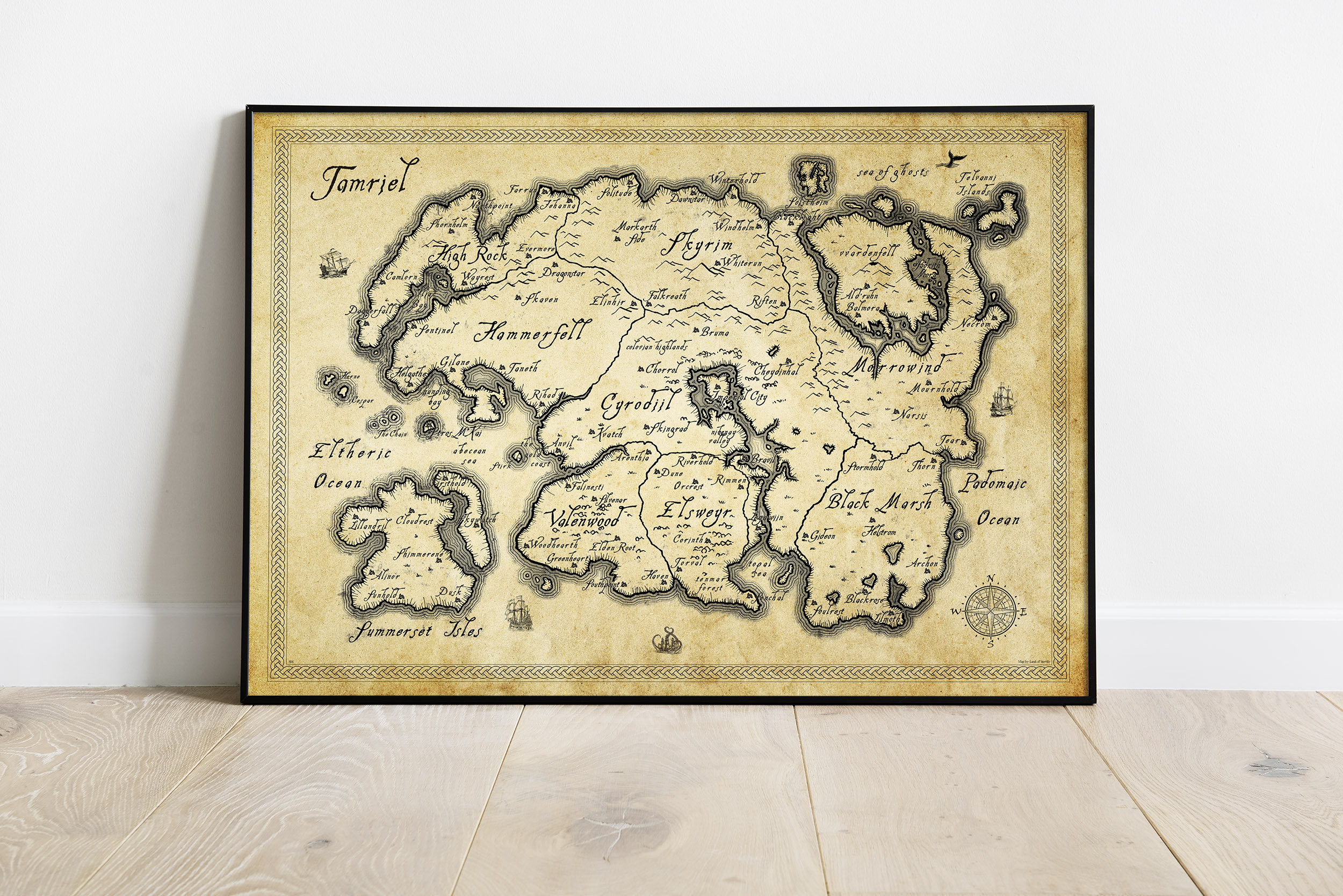 Tamriel Map Poster, the Elder Scrolls, Skyrim, Morrowind, Oblivion - Etsy