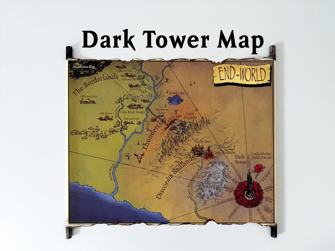 Dark Tower Map - Handmade Scroll – End-world Map, Roland's World ...
