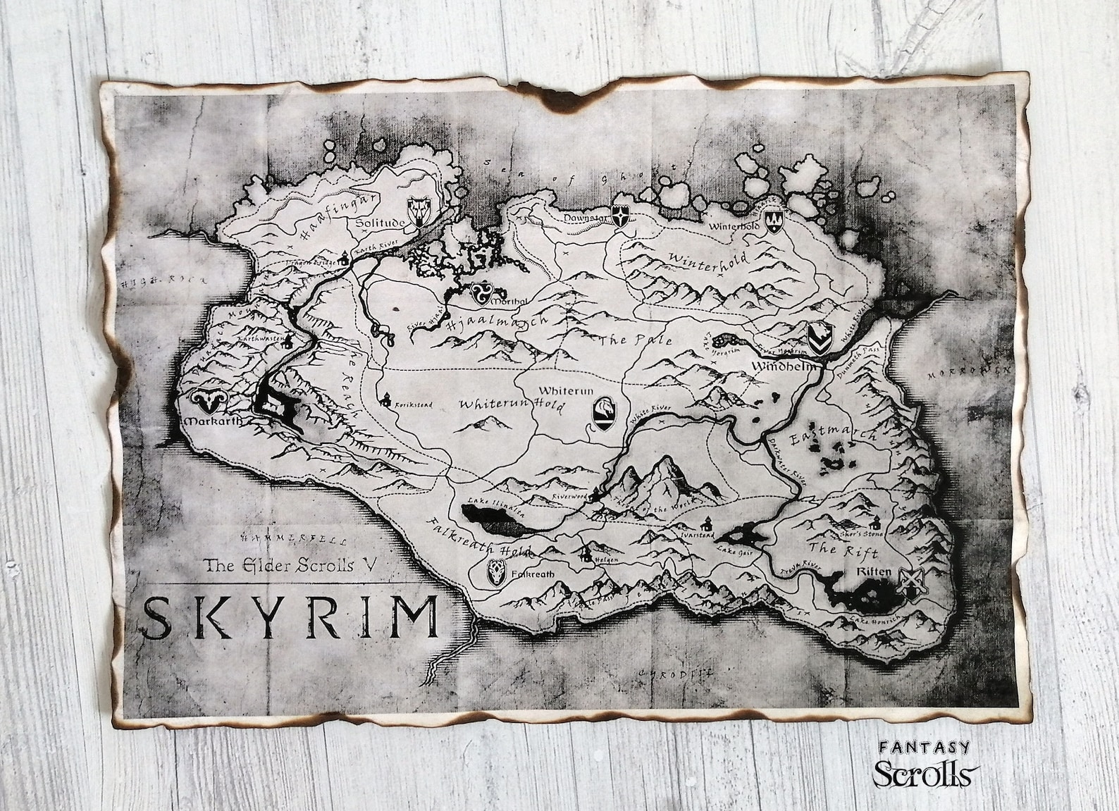 2 MAPS, Tamriel and Skyrim Map Set, Aged Paper, Elder Scrolls Gift - Etsy