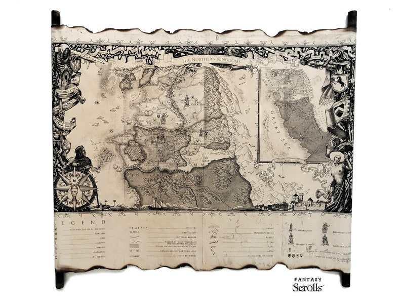 WITCHER the NORTHERN KINGDOMS Map the Northern Kingdoms - Etsy