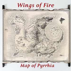 Map of Pyrrhia on Handmade Scroll, Inspired by Wings of Fire Book Map ...