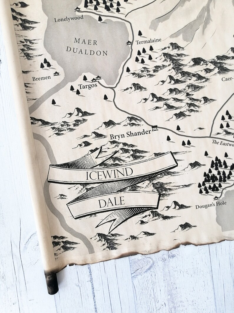 Icewind Dale Map on Handmade Scroll, Dungeons and Dragons, Faerûn - Etsy