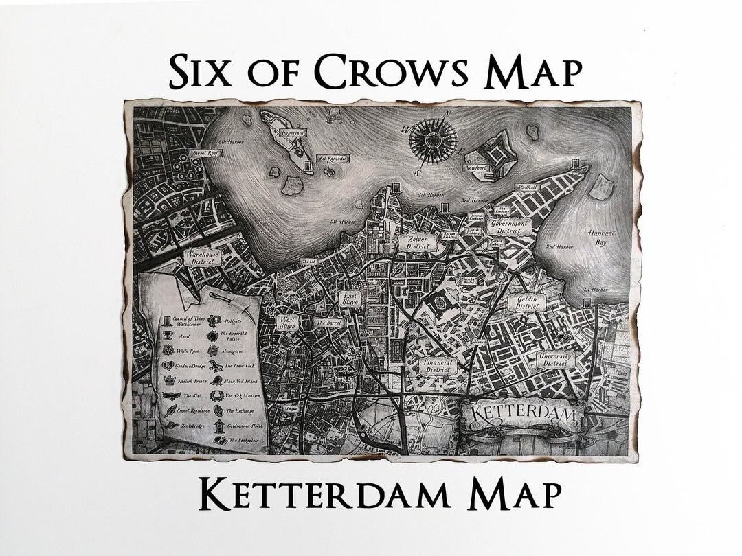 Six of Crows Ketterdam Map, the Grishaverse Map, Crooked Kingdom Map ...