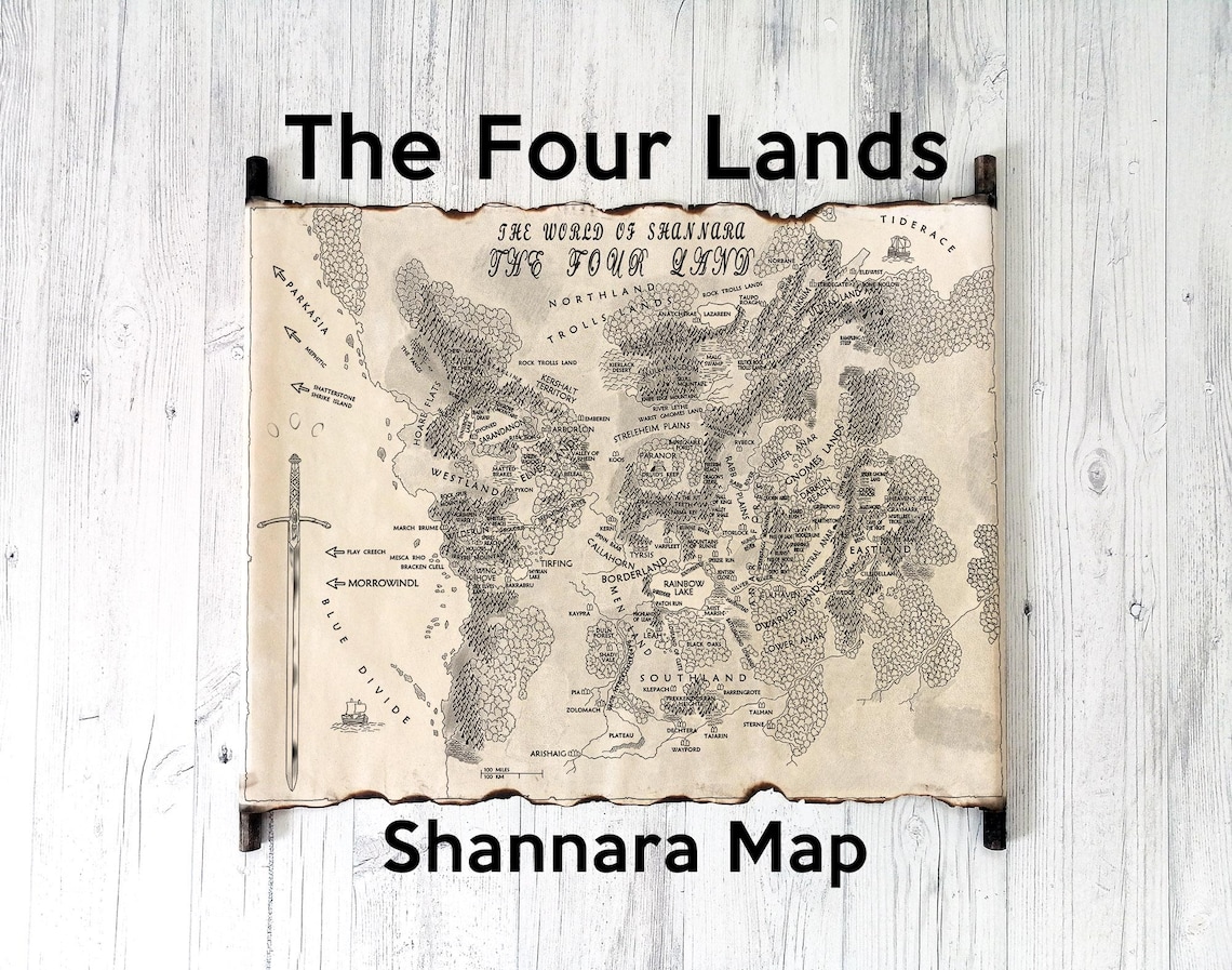 Shannara Four Lands Map, Fantasy Book Series Art Print - Etsy