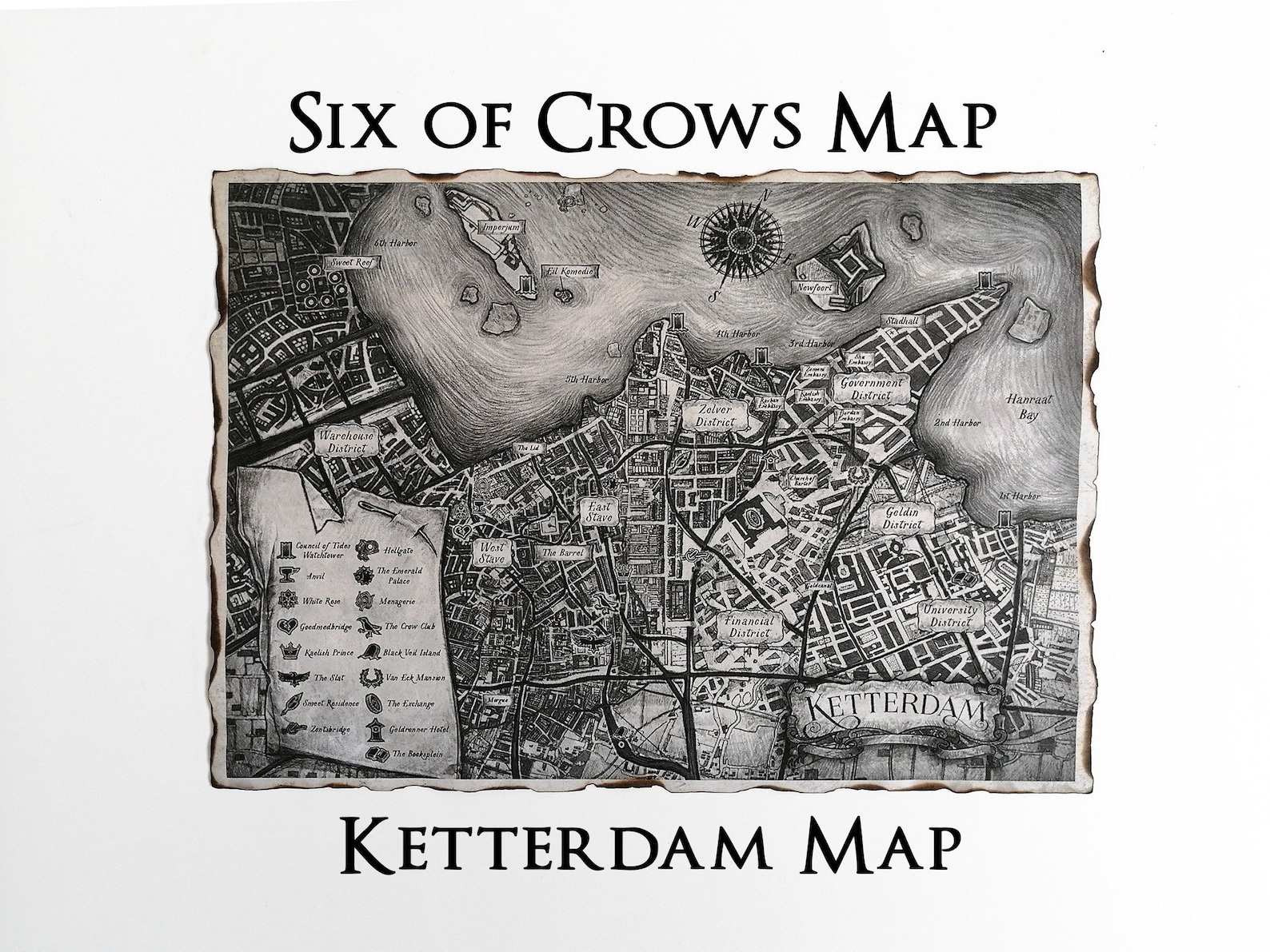 Six of Crows Ketterdam Map the Grishaverse Map Crooked - Etsy