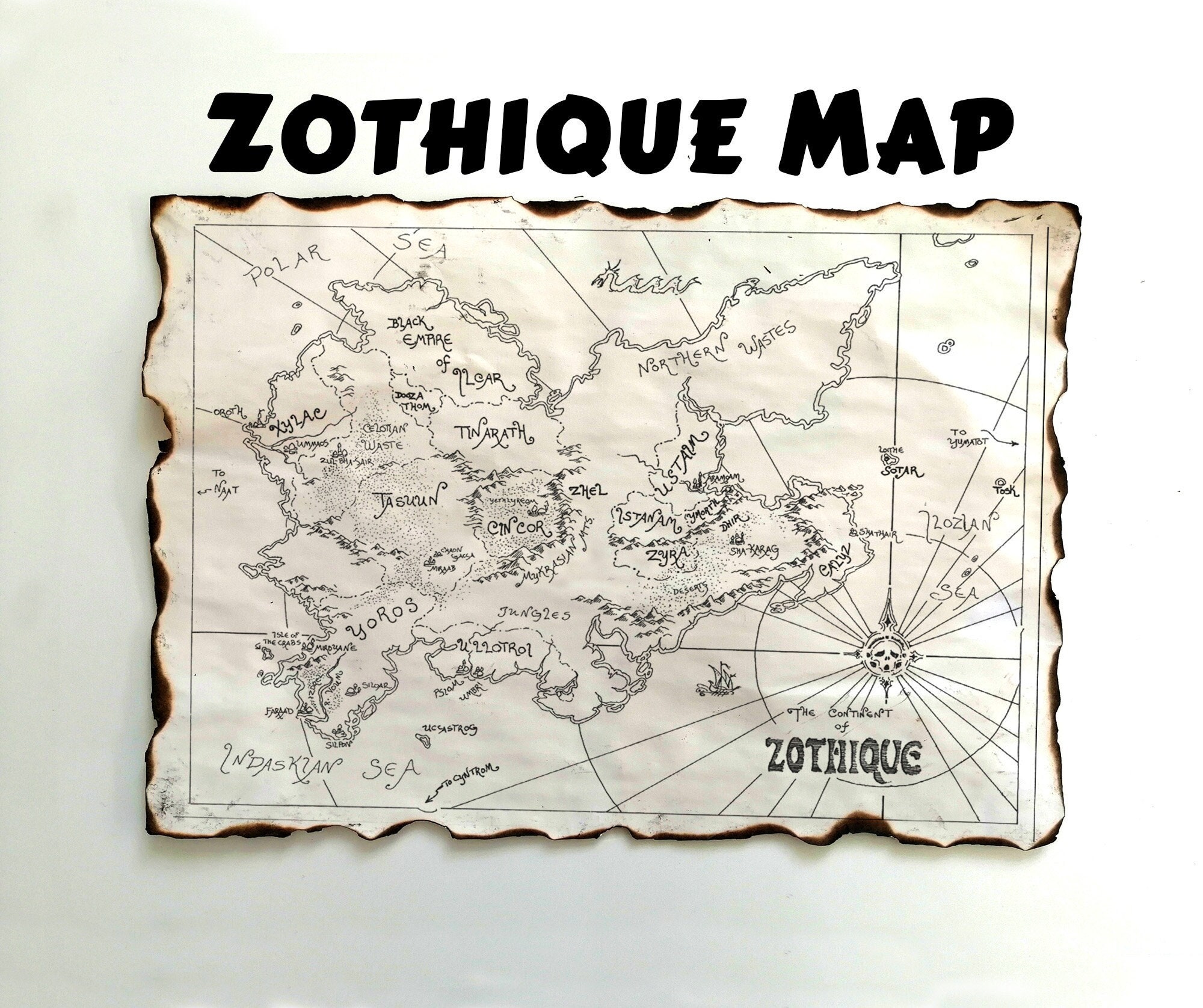 Map of Zothique Clark Ashton Smith Map Zothique Cycle Map - Etsy