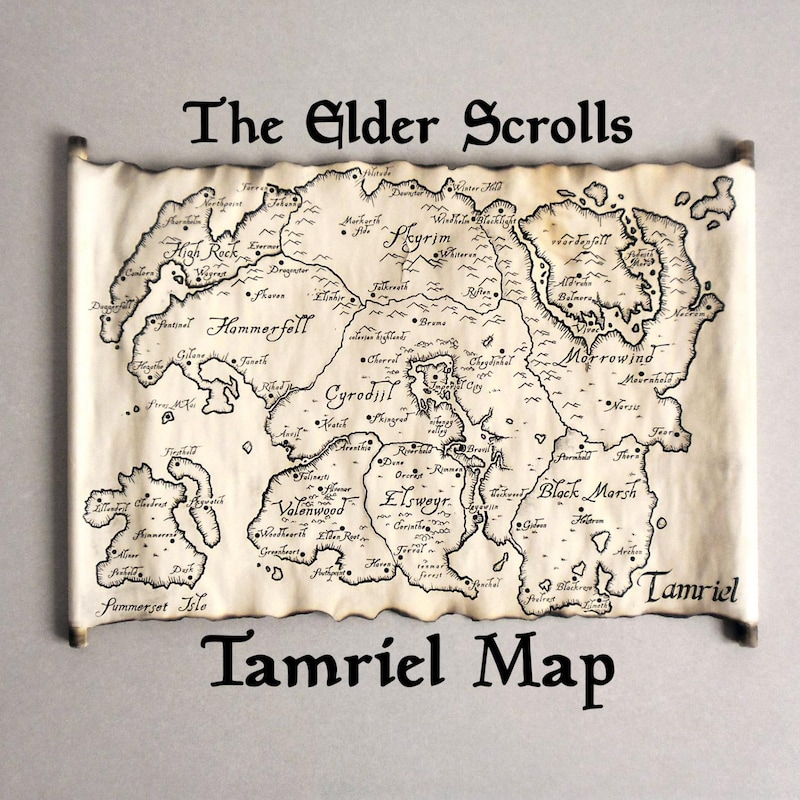 Elder Scroll World Map - Etsy