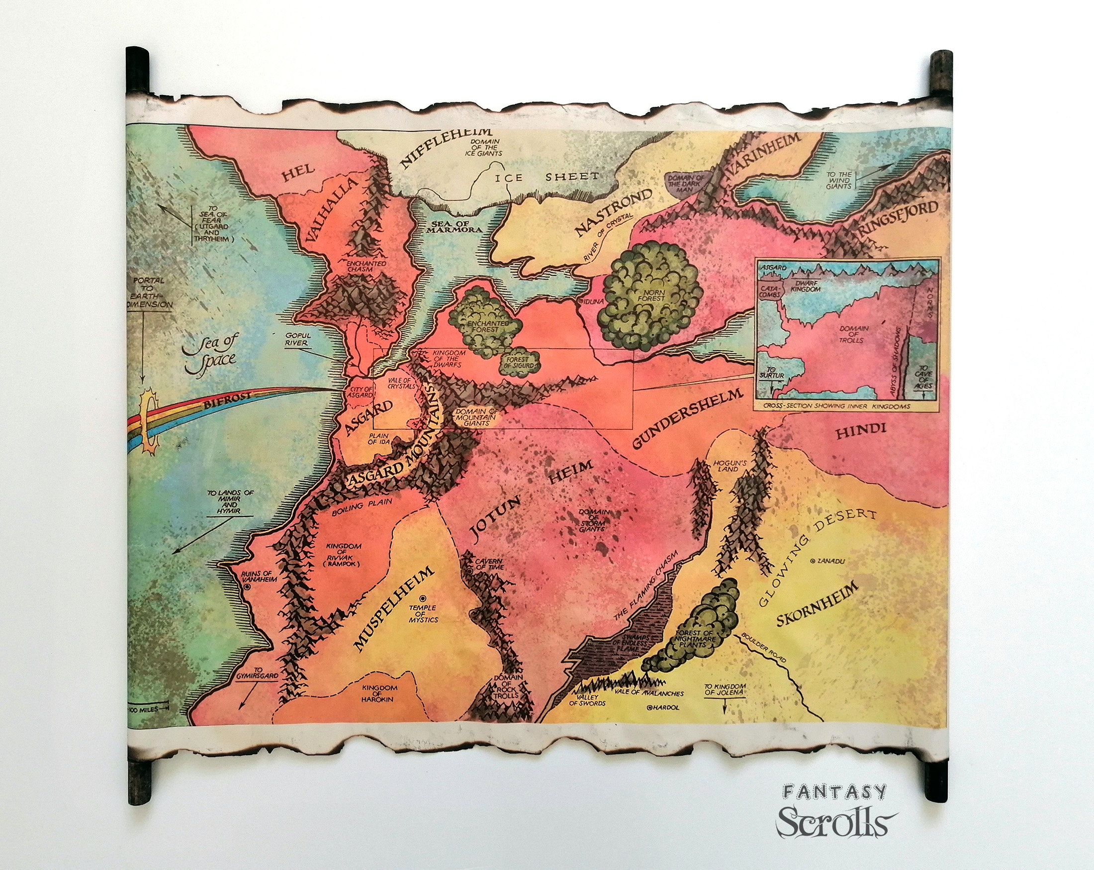 Asgard Map Old Norse Ásgardr in Norse Mythology the Dwelling - Etsy