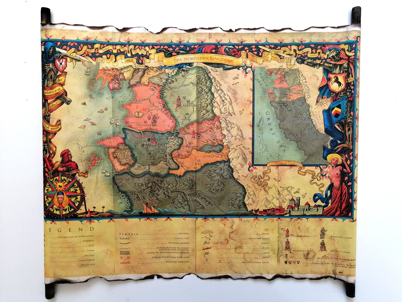 The Witcher Color Map of the Northern Kingdoms World of - Etsy