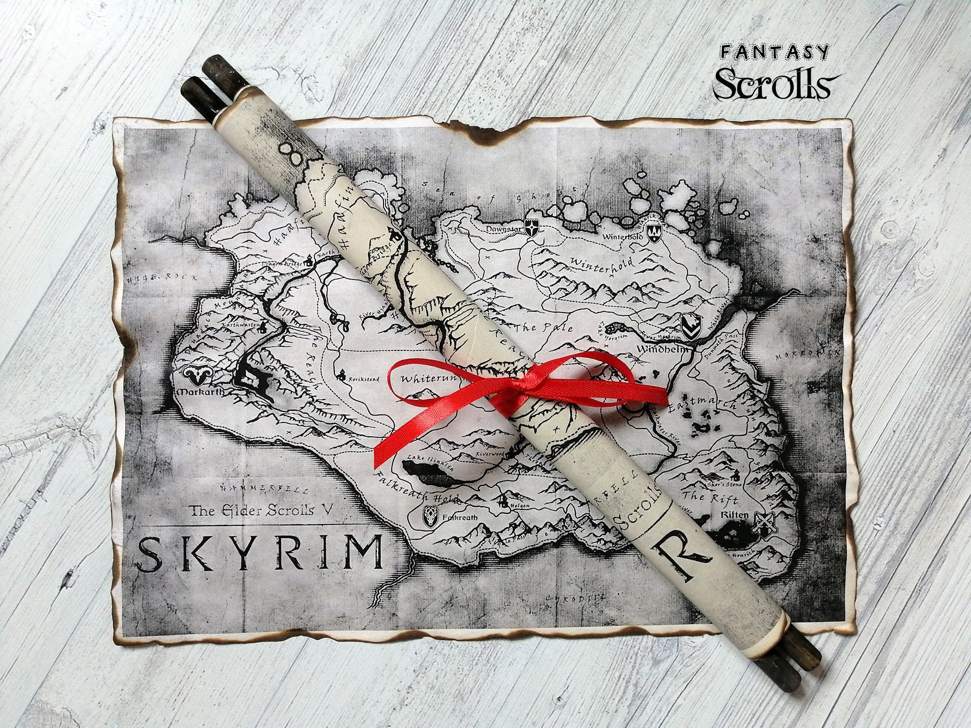 SKYRIM Map the Elder Scrolls V Skyrim Map the Dragonborn - Etsy UK