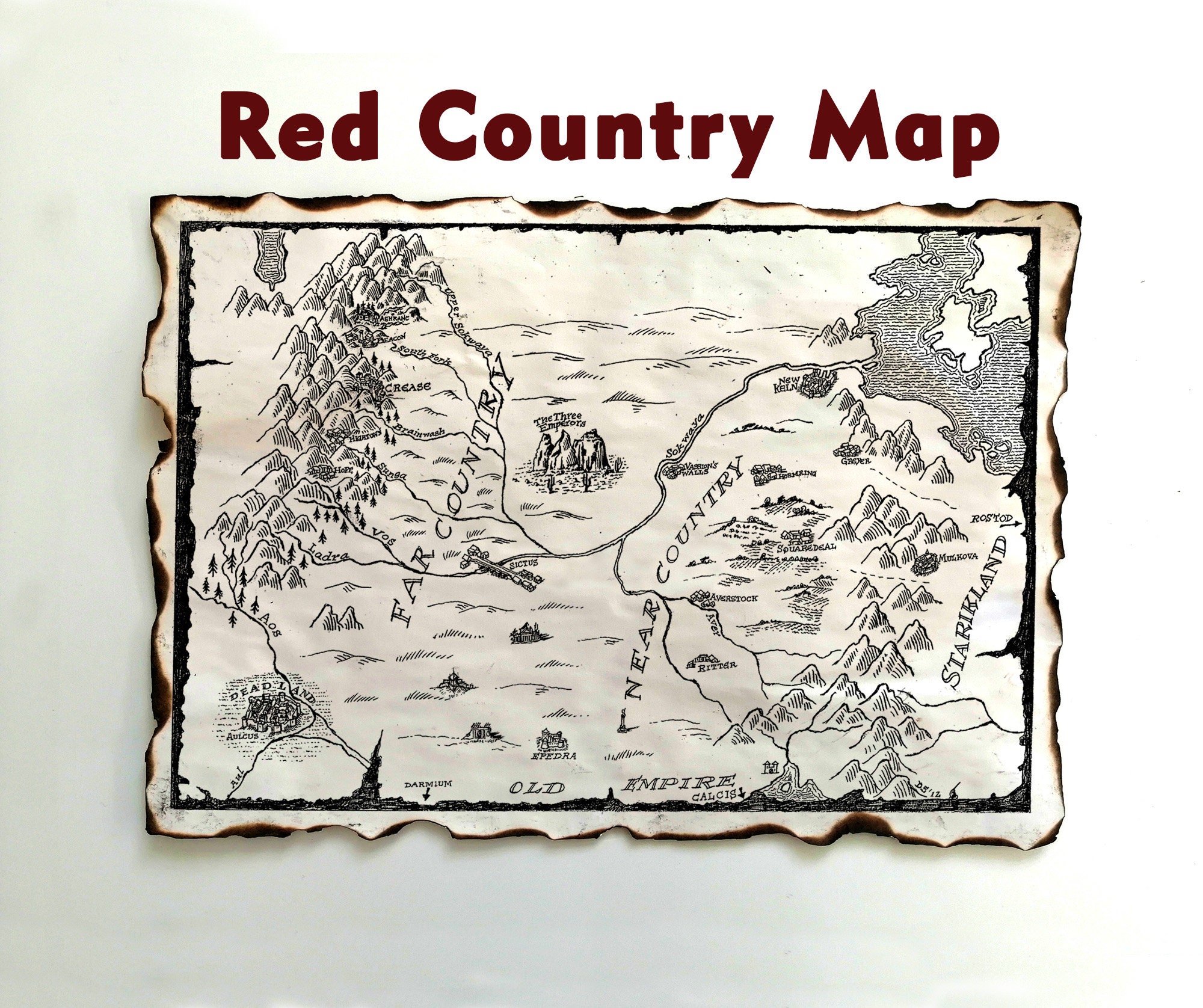 Red Country Map the First Law Map of Far Country and Near - Etsy