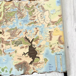 Map of Faerûn - Present Day on Handmade Scroll, Dnd Map, Continent ...