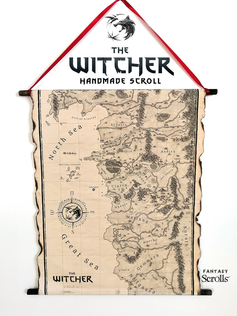 The WITCHER World Map Northern Kingdoms Map the Continent - Etsy