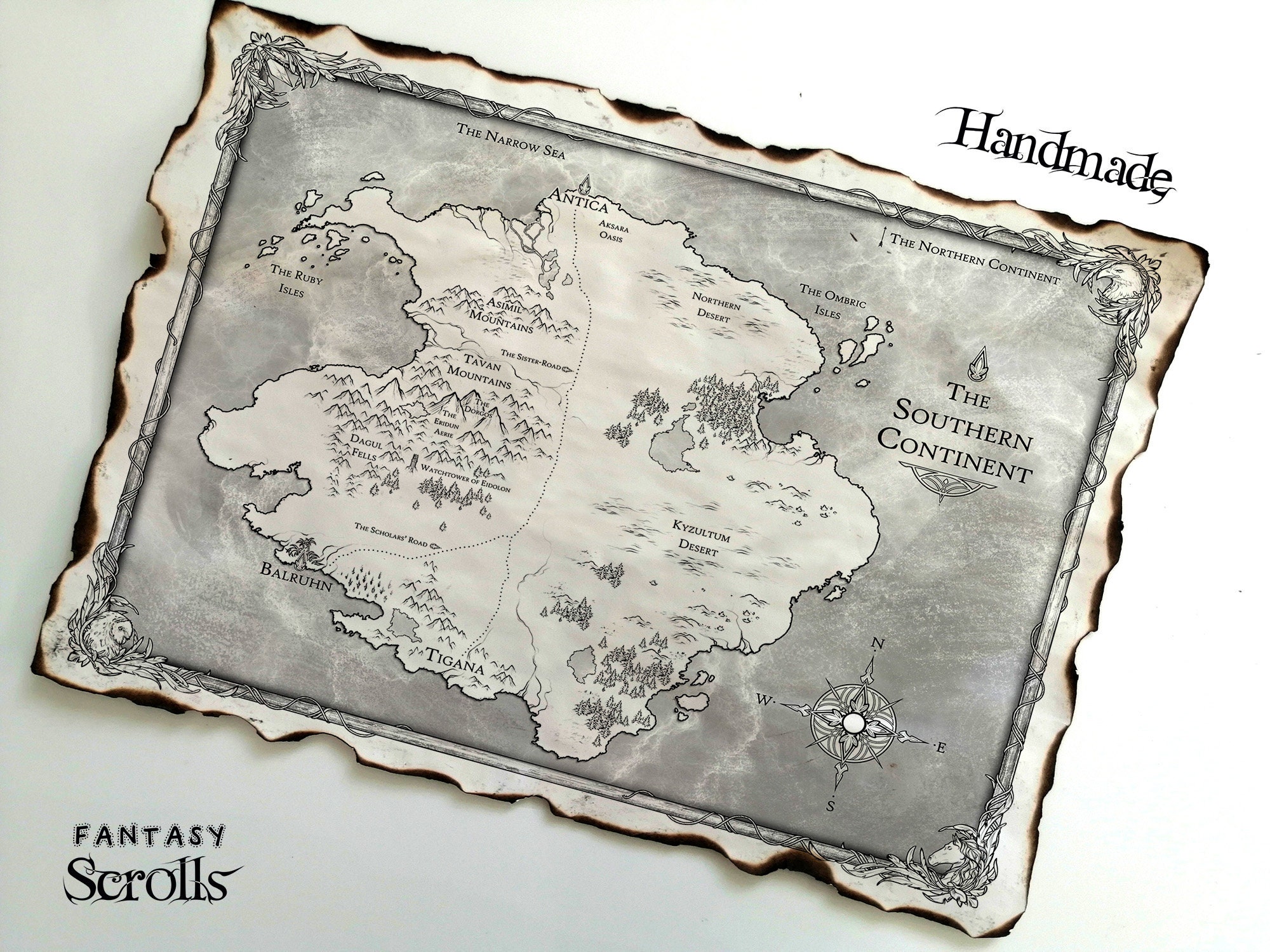 Tower of Dawn Map Throne of Glass Map the Southern Continent - Etsy Israel