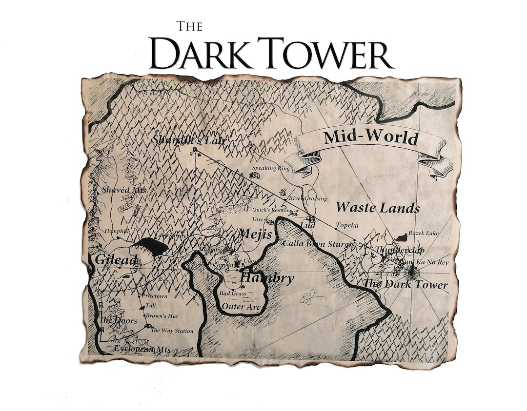 The Dark Tower Map, Mid-world Map, Fantasy Art, the Gunslinger Print - Etsy
