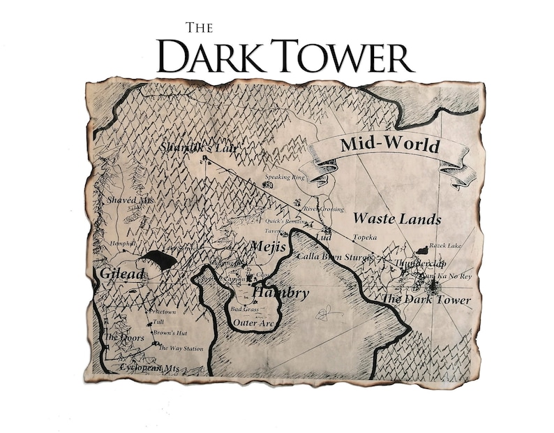 The Dark Tower Map, Mid-world Map, Fantasy Art, the Gunslinger Print - Etsy