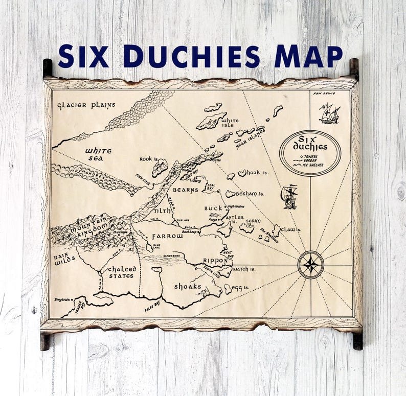 Six Duchies Map Print, Realm of the Elderlings, Fantasy Art - Etsy