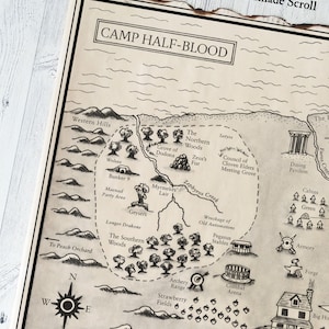 Map of Camp Half-blood on Handmade Scroll, Percy Jackson and the ...